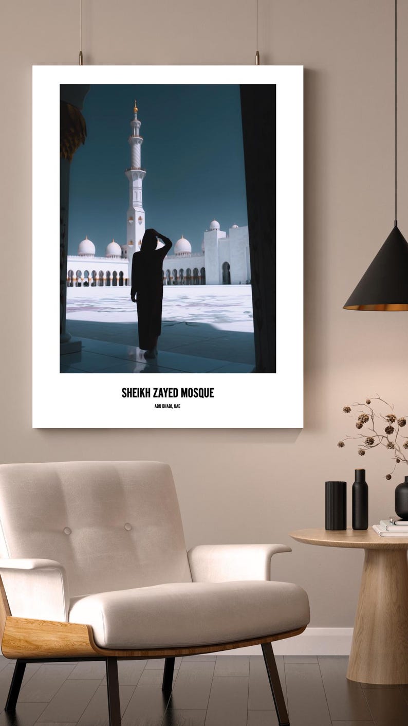 Sheik Zayed Mosque Abu Dhabi UAE Travel Poster - Etsy