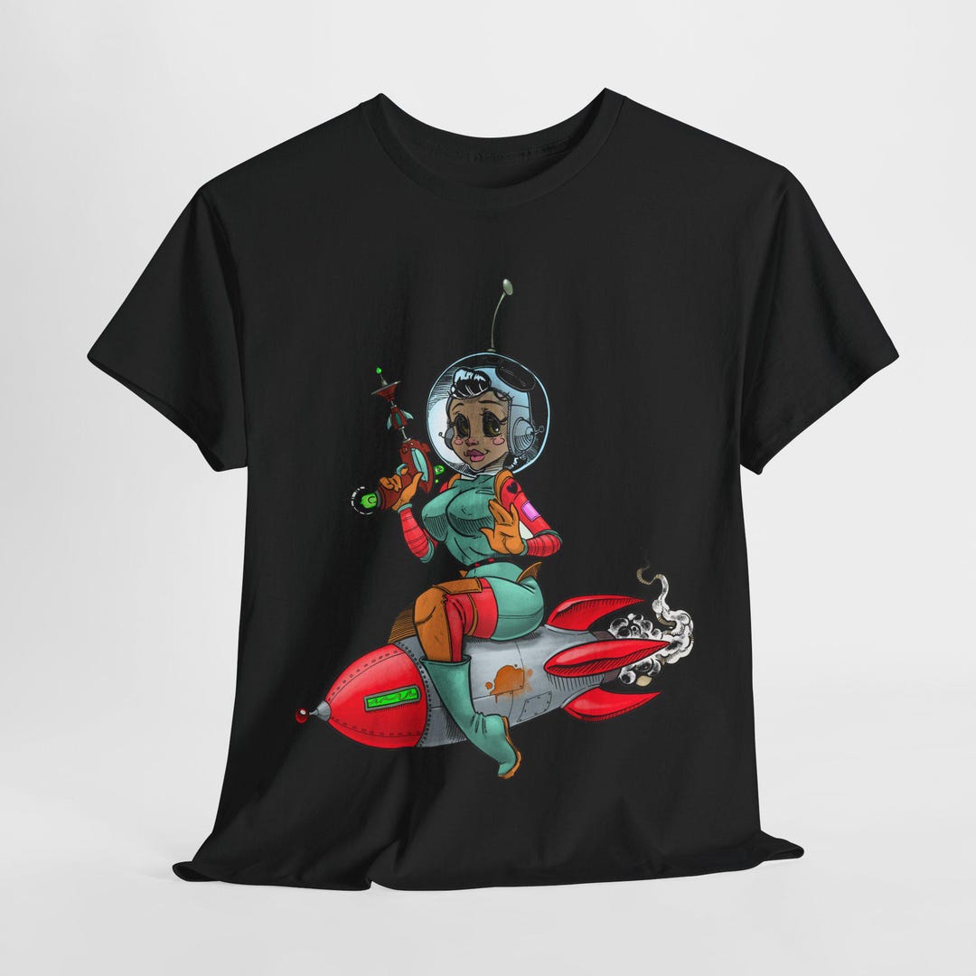 Rocket Pin-up Girl in Spacesuit T-shirt - Etsy