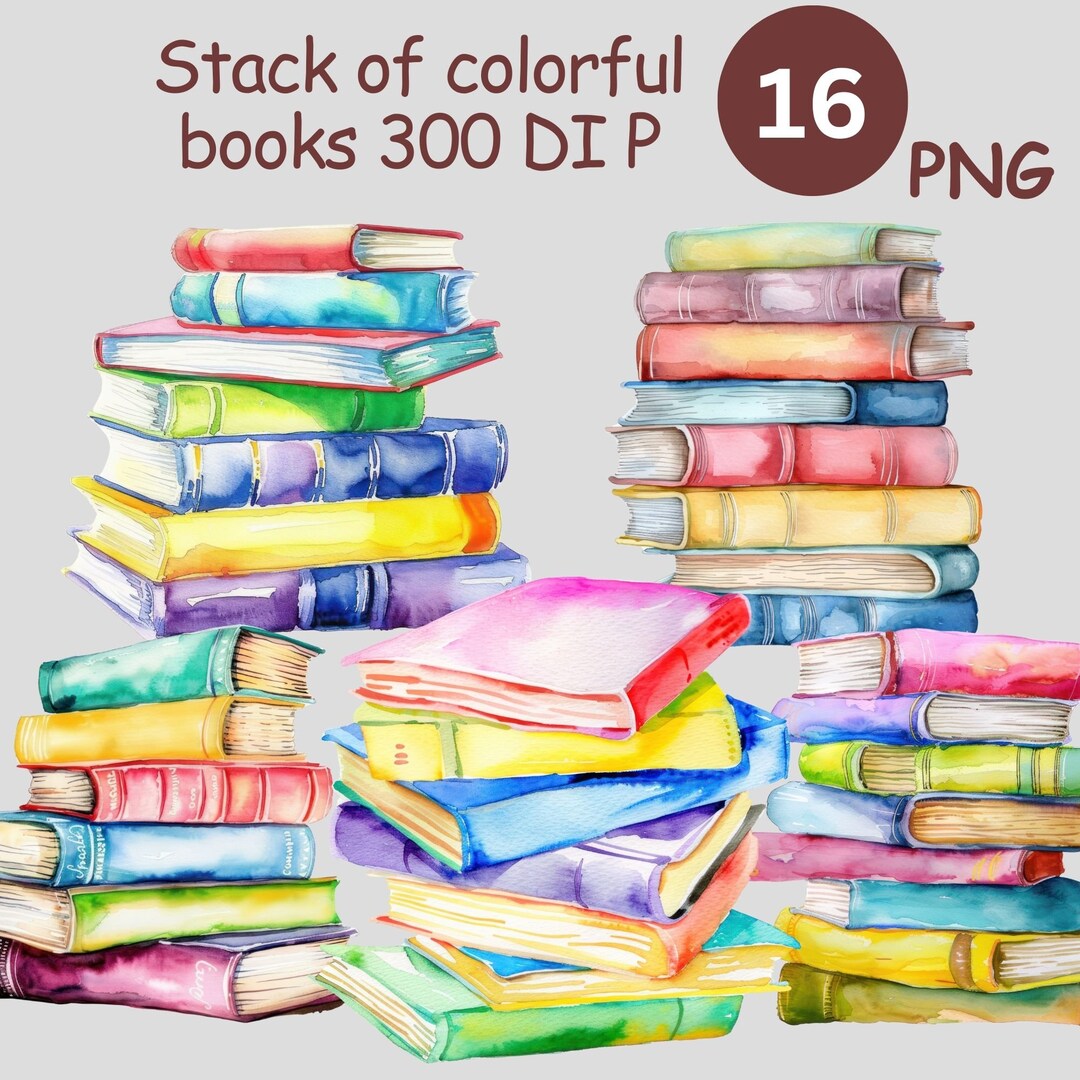 Watercolor Books Clipart Painted Book Clipart Book, Reading, Education ...