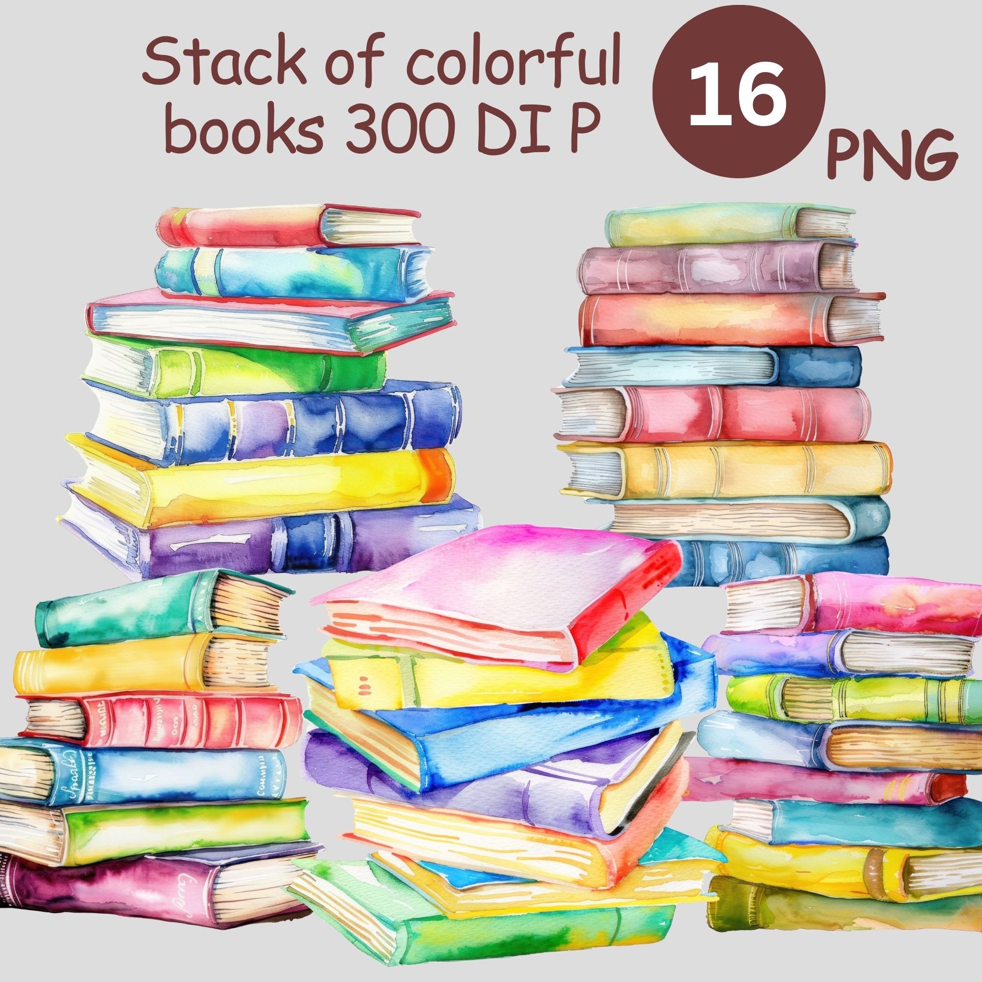 Watercolor Books Clipart Painted Book Clipart Book, Reading, Education ...