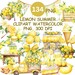 Watercolor Lemon Summer Clipart Bundle, Lemonade PNG, Sweet Lemon ...