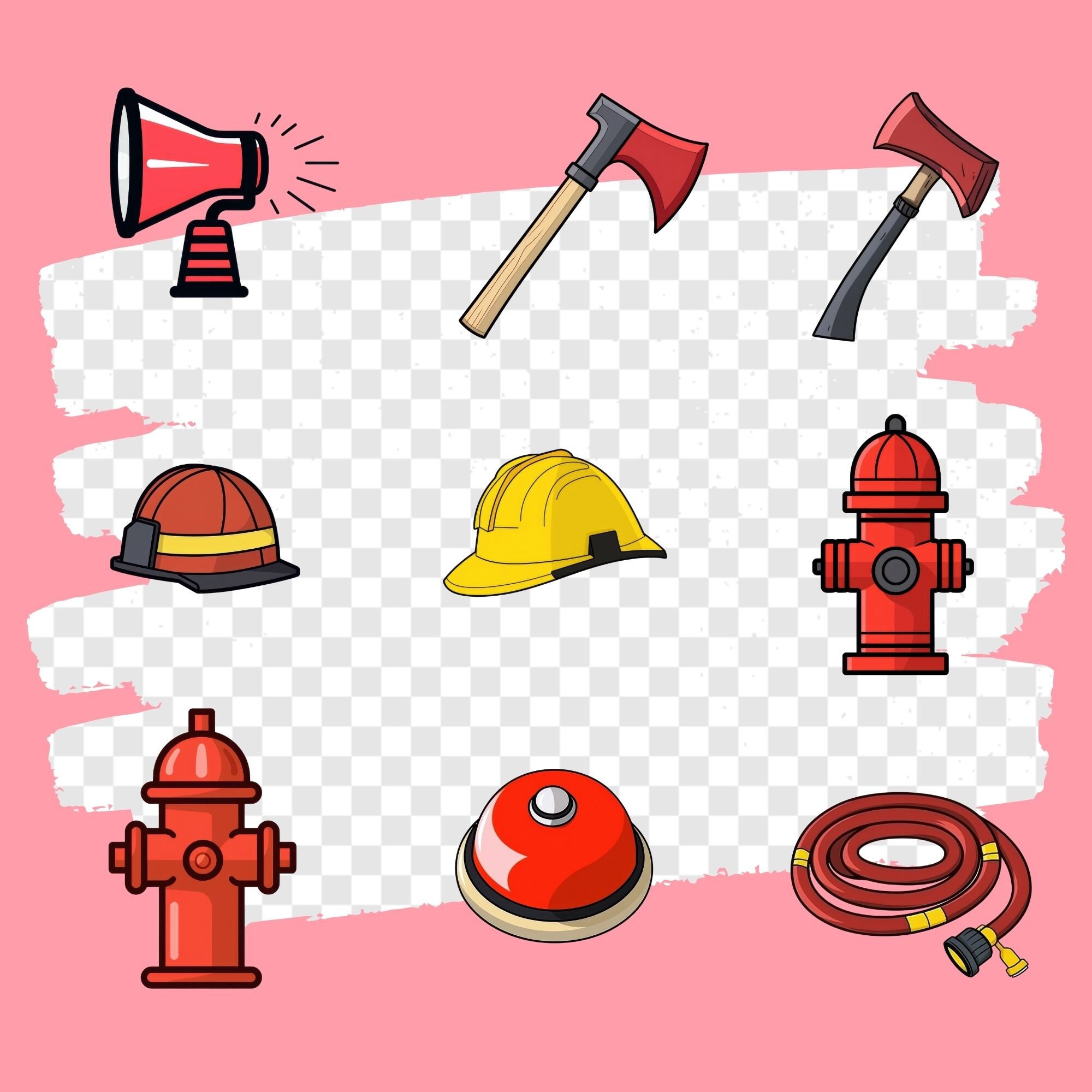 Firetruck Fireman PNG Bundle Digital Firetruck Clipart, Fire, Helmet ...