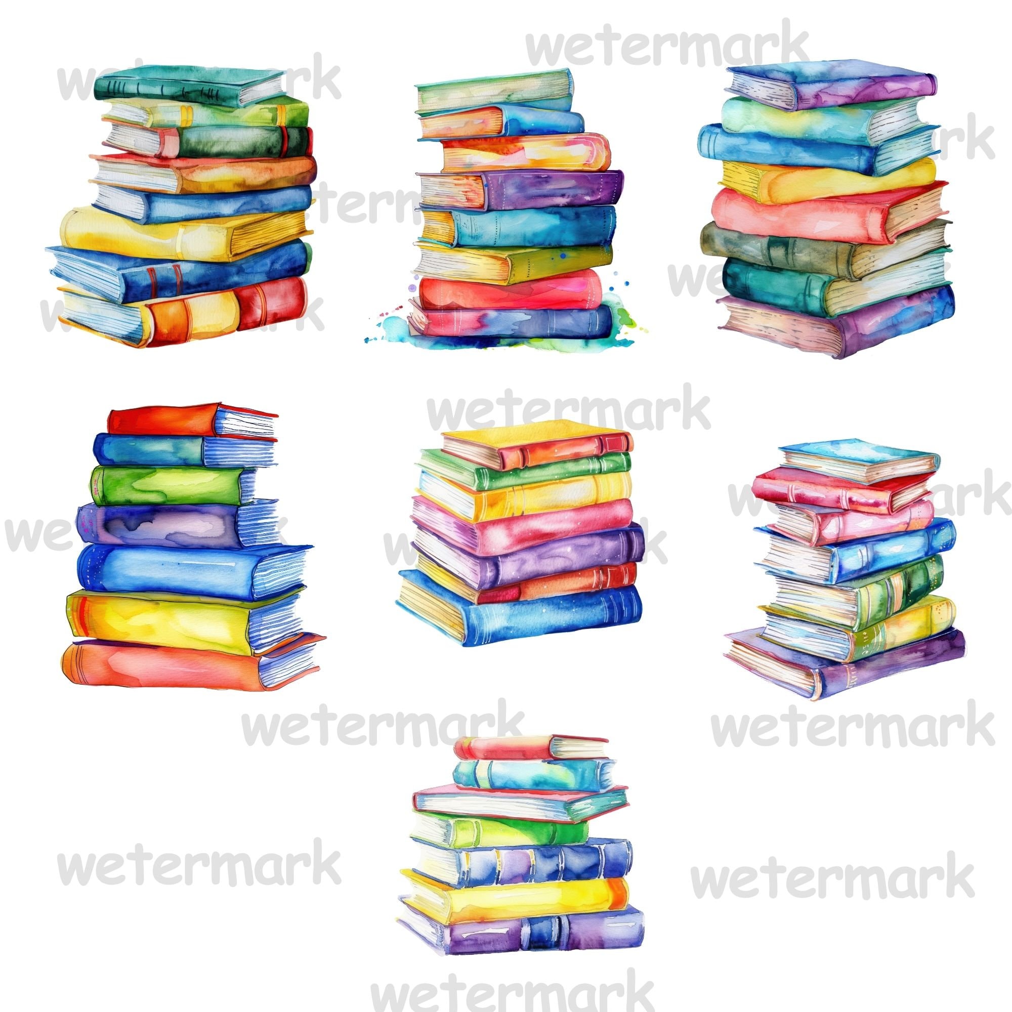 Watercolor Books Clipart Painted Book Clipart Book, Reading, Education ...