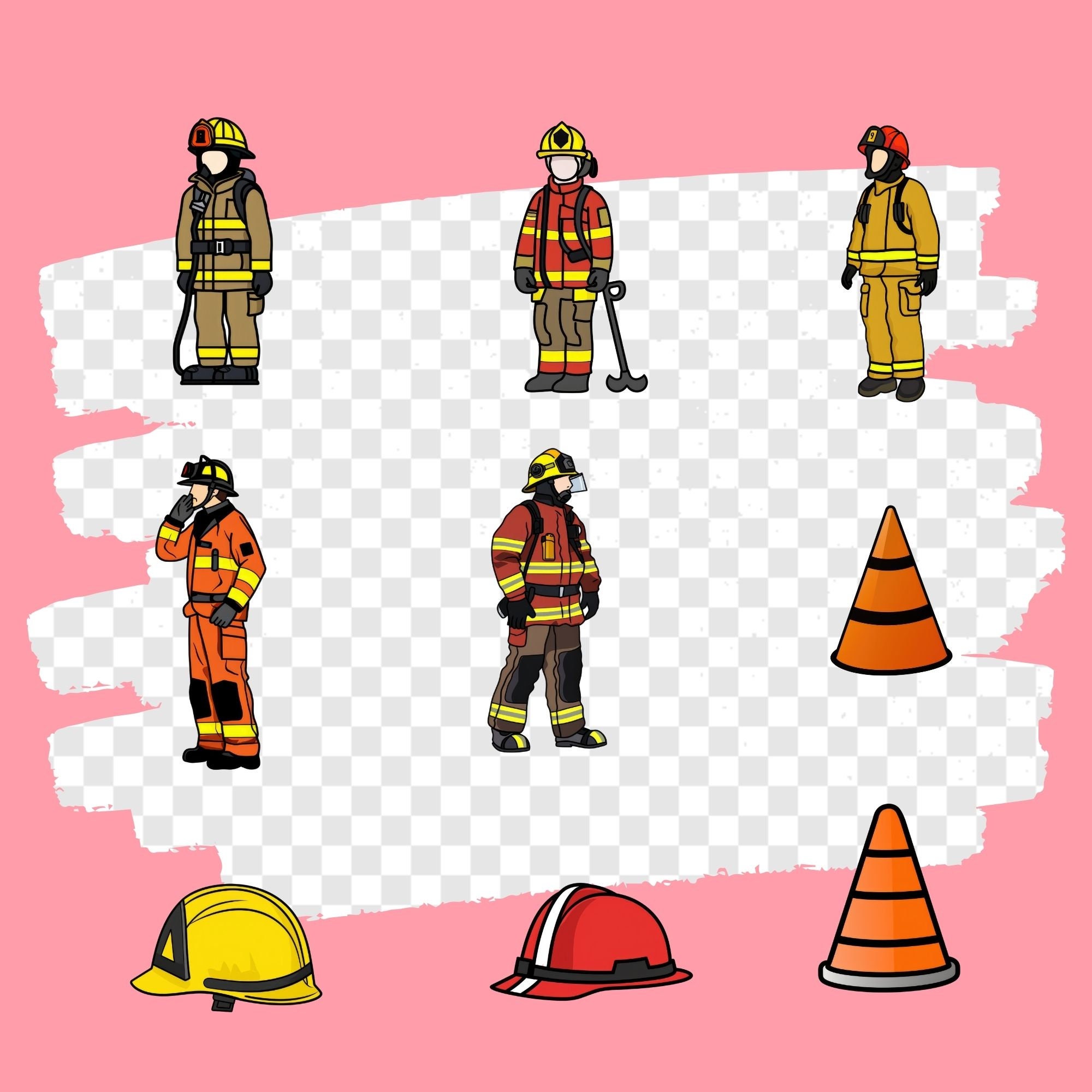 Firetruck Fireman PNG Bundle Digital Firetruck Clipart, Fire, Helmet ...