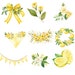 Watercolor Lemon Summer Clipart Bundle, Lemonade PNG, Sweet Lemon ...