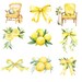 Watercolor Lemon Summer Clipart Bundle, Lemonade PNG, Sweet Lemon ...