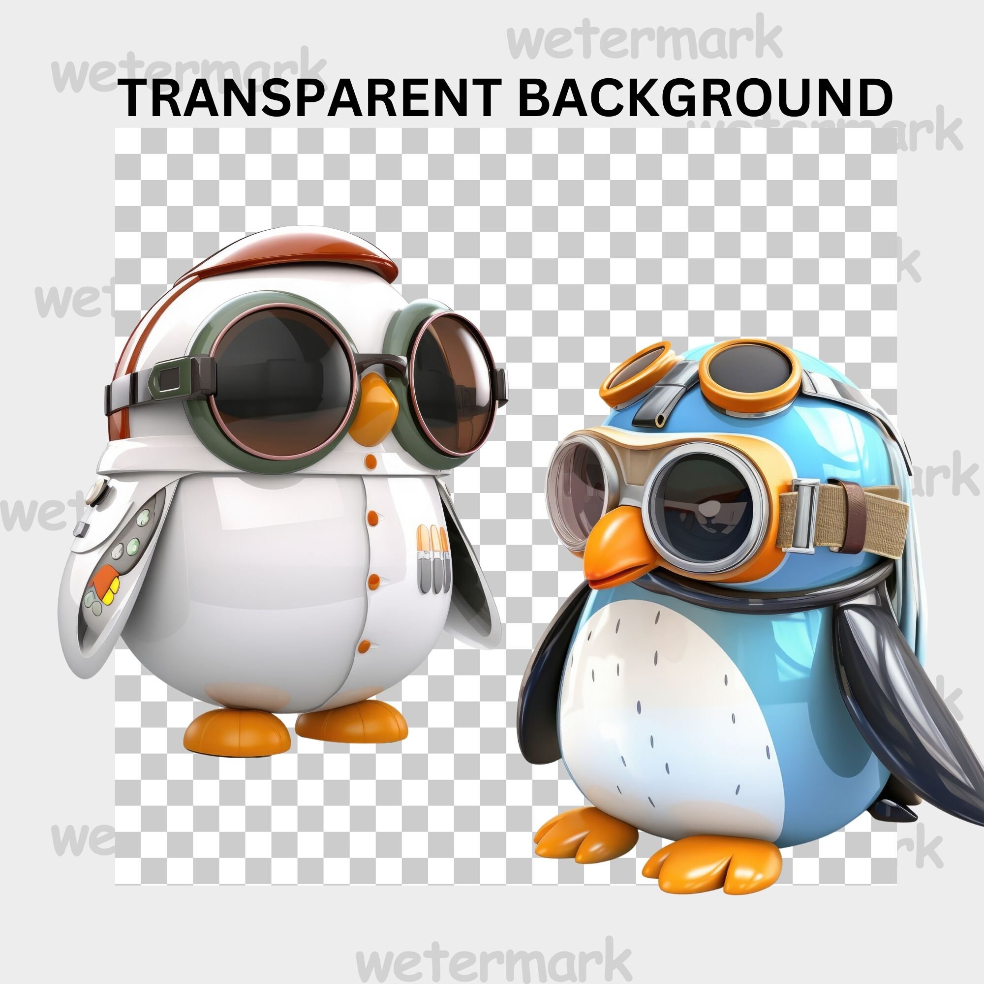 Cute 3D Penguin Pilot, Clipart Bundle, Perfect for Card Making ...