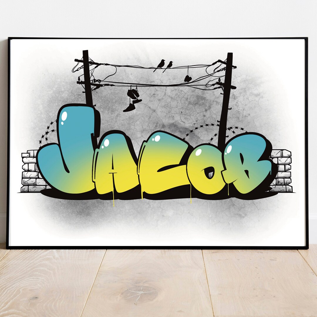 PERSONALISED Name Custom Graffiti Style Street Art A4 Print - Etsy