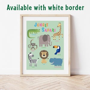 Safari Nursery Wall Art Print, Cute Playful Jungle Animals, Nursery ...