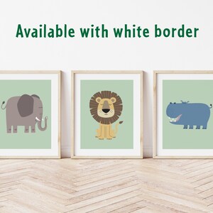 Safari Nursery Wall Art Print, Cute Playful Jungle Animals, Nursery ...