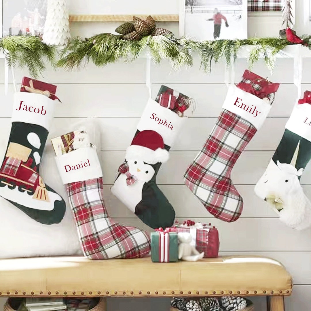 Custom Knitted Christmas Stockings Custom Embroidered - Etsy