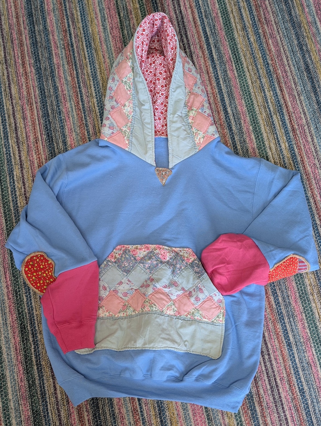 Vintage Quilt Hoodie Sweatshirt Sweater Upcycled Reworked - Etsy