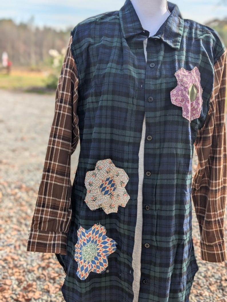 XL Reworked Quilt Block Flannel - Etsy