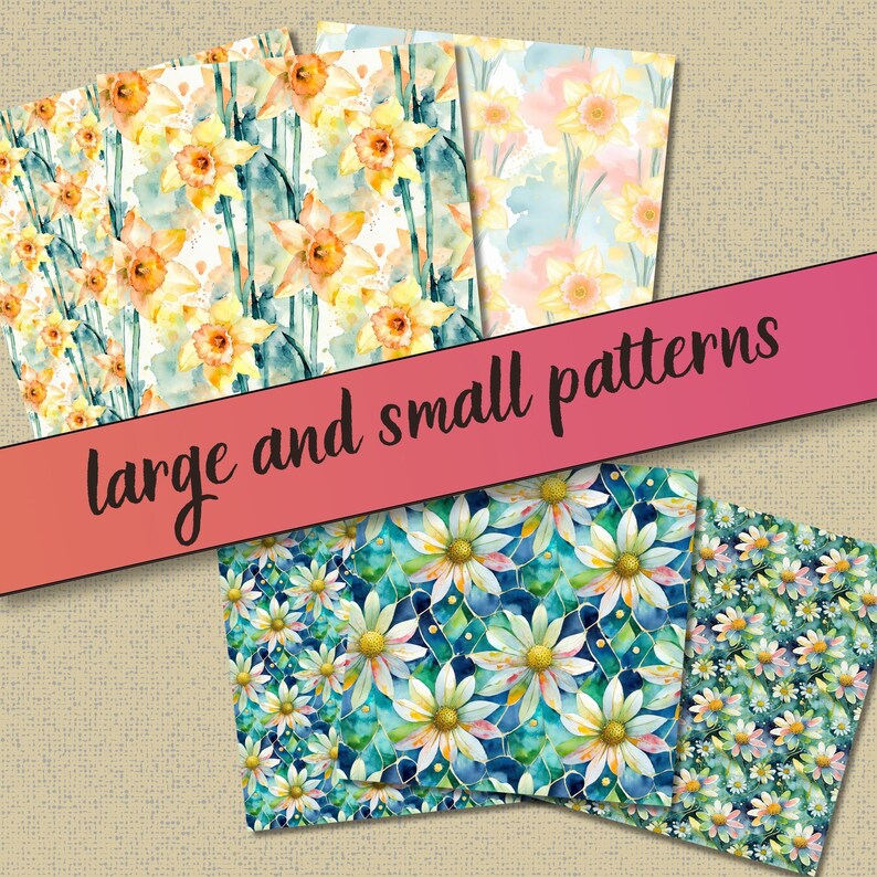 Watercolor Floral Paper Pack Bundle, 234 Seamless Repeating Flower ... Watercolor Floral Paper Pack Bundle, 234 Seamless Repeating Flower ...