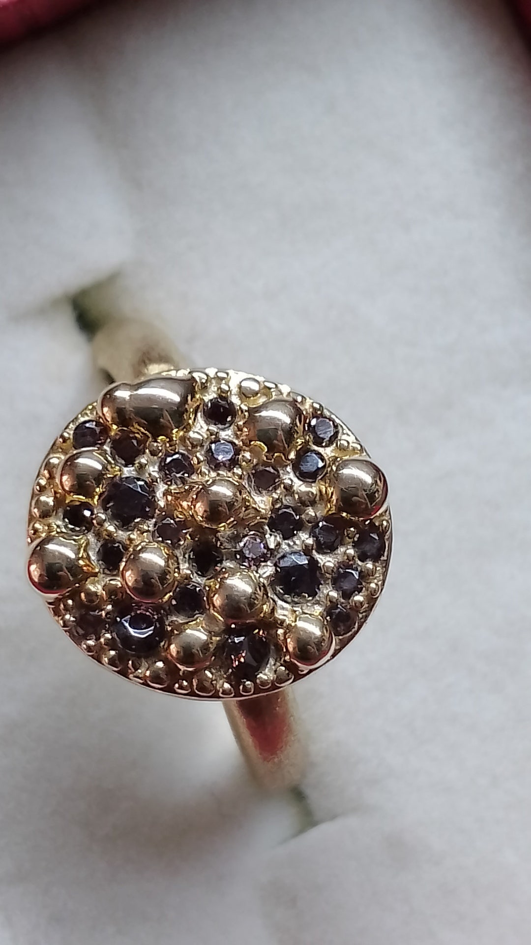 Golden Sand Ring With Handmade Boules, Unique Piece - Etsy
