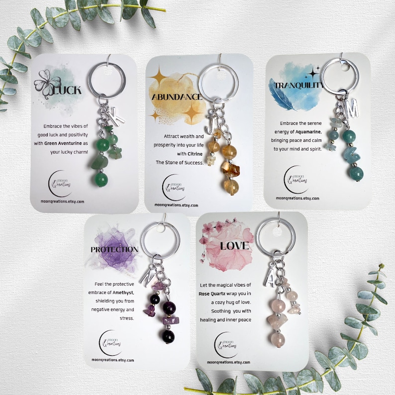 Personalised Crystal Keychain, Phone Charm, Gifts, Spiritual Healing ...
