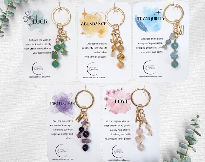 Personalised Crystal Keychain, Phone Charm, Gifts, Spiritual Healing ...