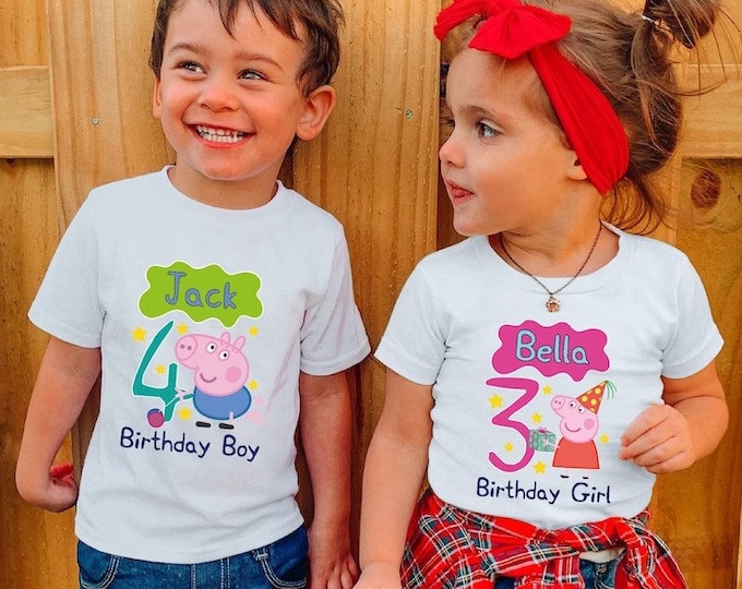 Peppa Pig Birthday Shirt, Birthday Tshirt, Peppa Pig Tshirt, Family ...