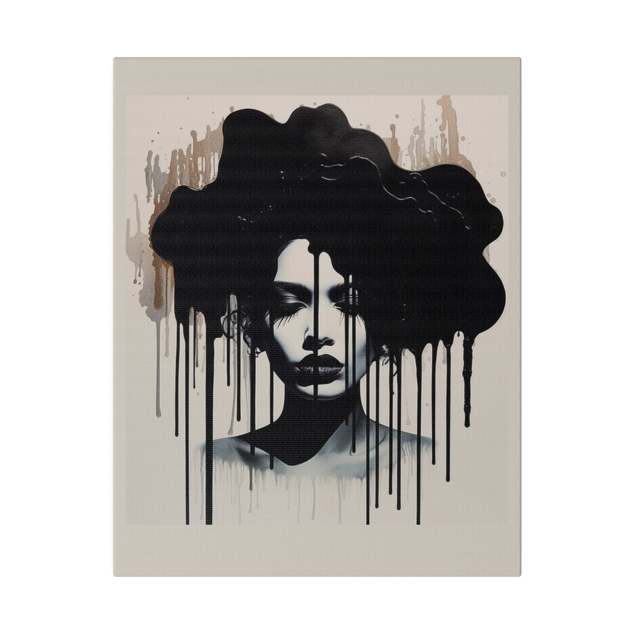 Abstract Elegance Lorna Simpson Inspired Black Woman Wall Art Canvas ...
