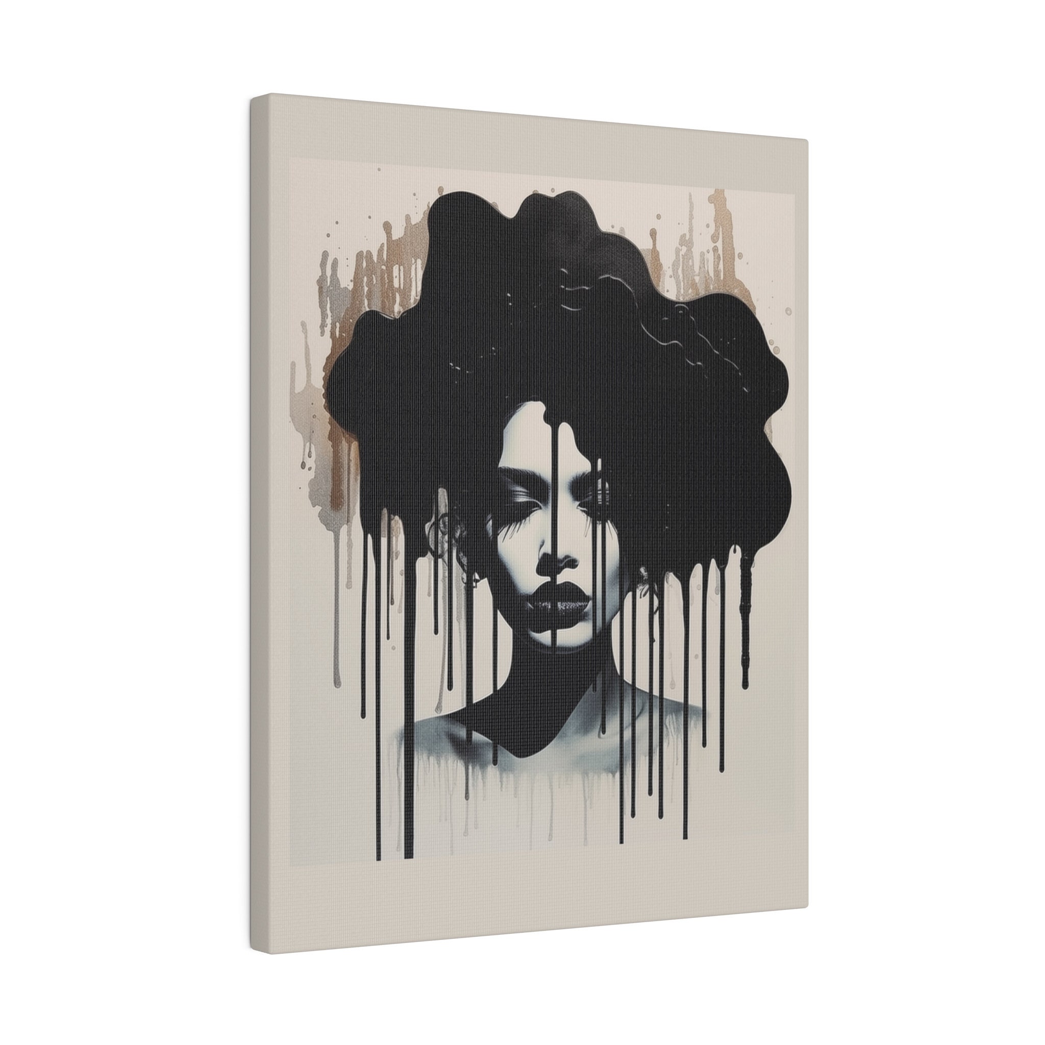 Abstract Elegance Lorna Simpson Inspired Black Woman Wall Art Canvas ...