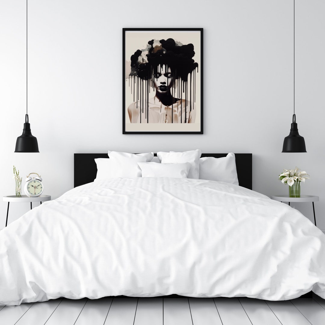 Abstract Lorna Simpson Inspired Canvas Print - Contemporary Black Woman ...