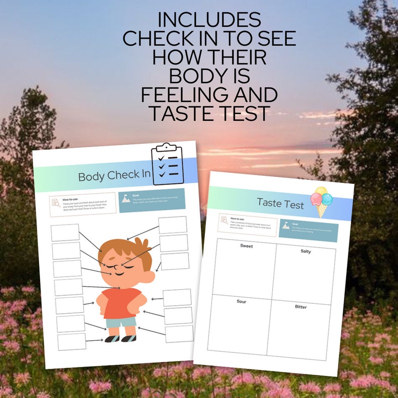 Kids Mental Health Activity Taste Test Body Check-in Color Search Draw ...