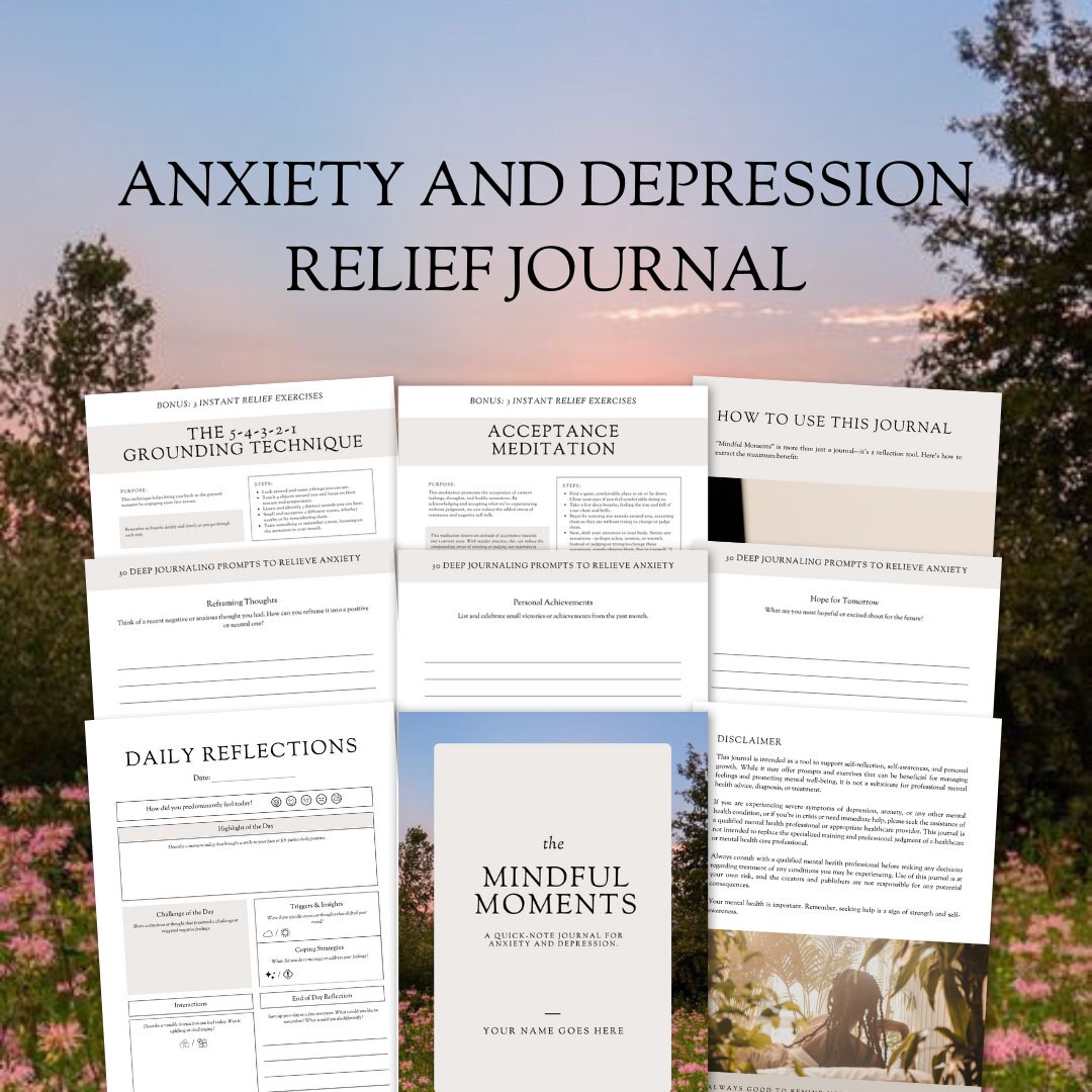 Anxiety Relief Journal Depression Relief Printable Journal Daily ...