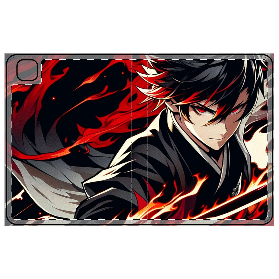 Anime Flame Sword Tablet Folio Case Unique Anime Lover Gift, Cool ...