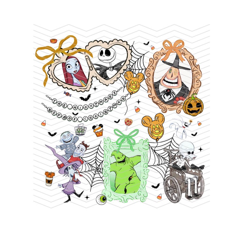 Cute Halloween NBC Skelly Oogie Characters Halloween Ready to Press ...