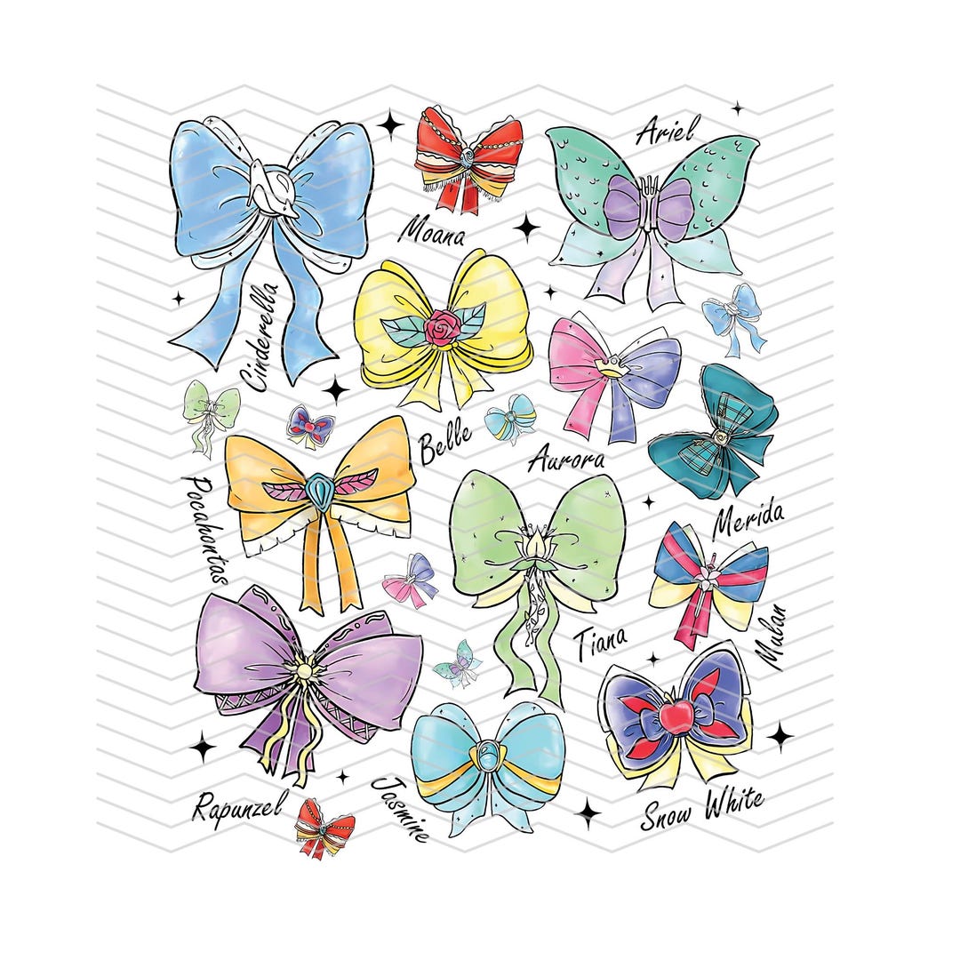 Princess Bows Coquette Watercolor Pretty Bows All Princesses Ready to ...