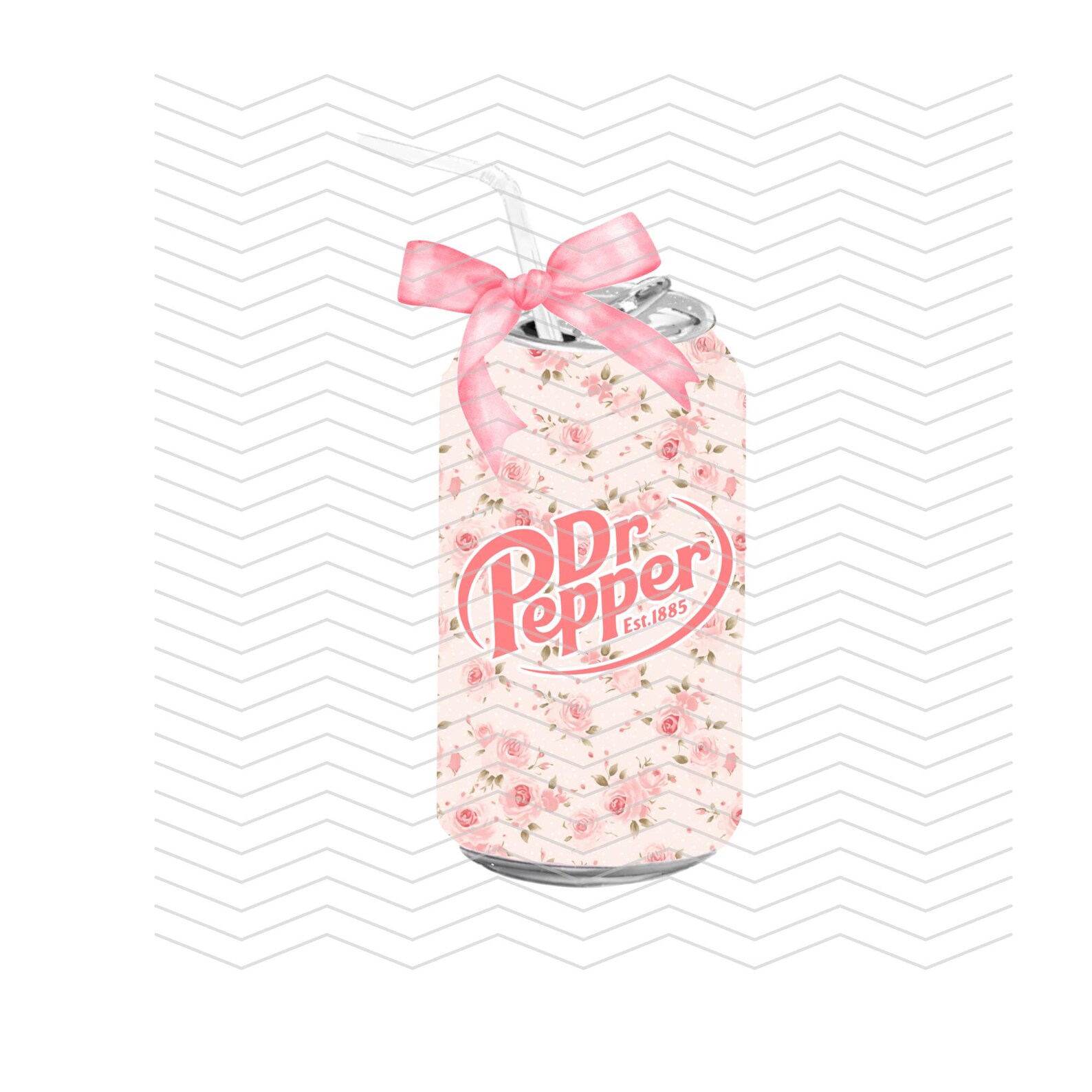 Dr. Pep Soda Can Floral With Bows DTF Transfer - Etsy