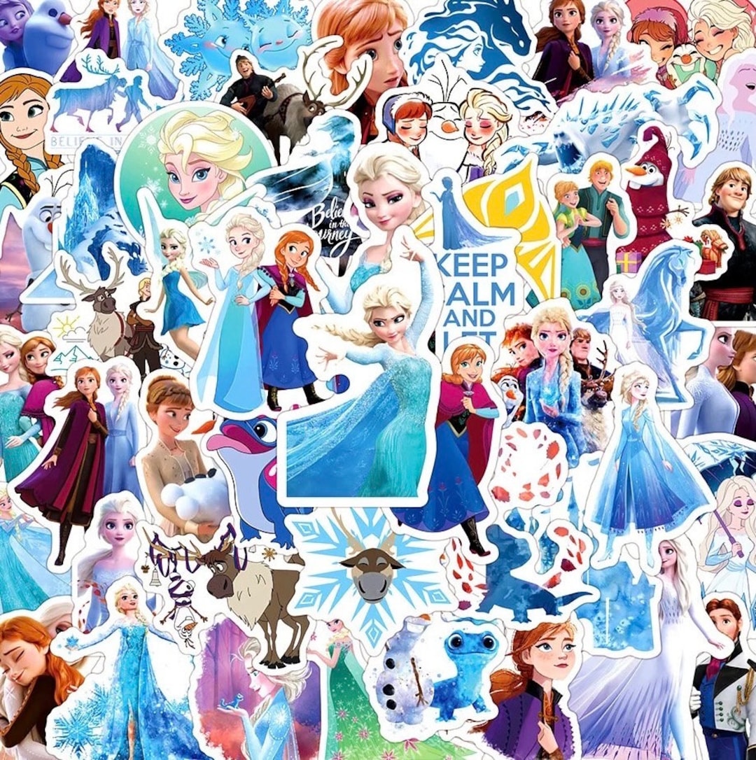 5-50 Pcs Frozen Princess Elsa Stickers Disney Snowman Elsa - Etsy