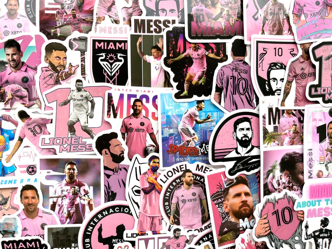 5-50 Pcs Messi Inspired Inter Miami Stickers, World Cup Laptop Car ...