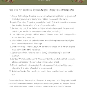 Mystery Game Printable: Kids' Christmas Game Mystery Puzzle Game With ...