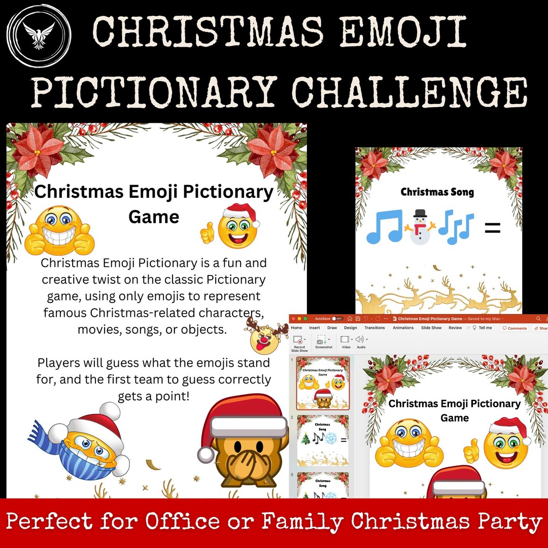 Christmas Emoji Pictionary Game - Guessing Game for Family and Office ...