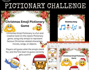 Christmas Songs Emoji Pictionary Game: Printable Holiday Fun (instant ...