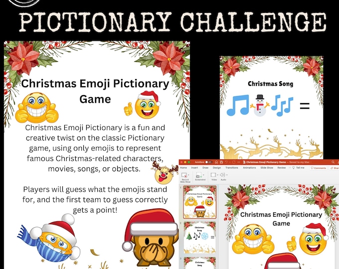 Christmas Emoji Pictionary | Christmas Songs | Christmas Printable Game ...