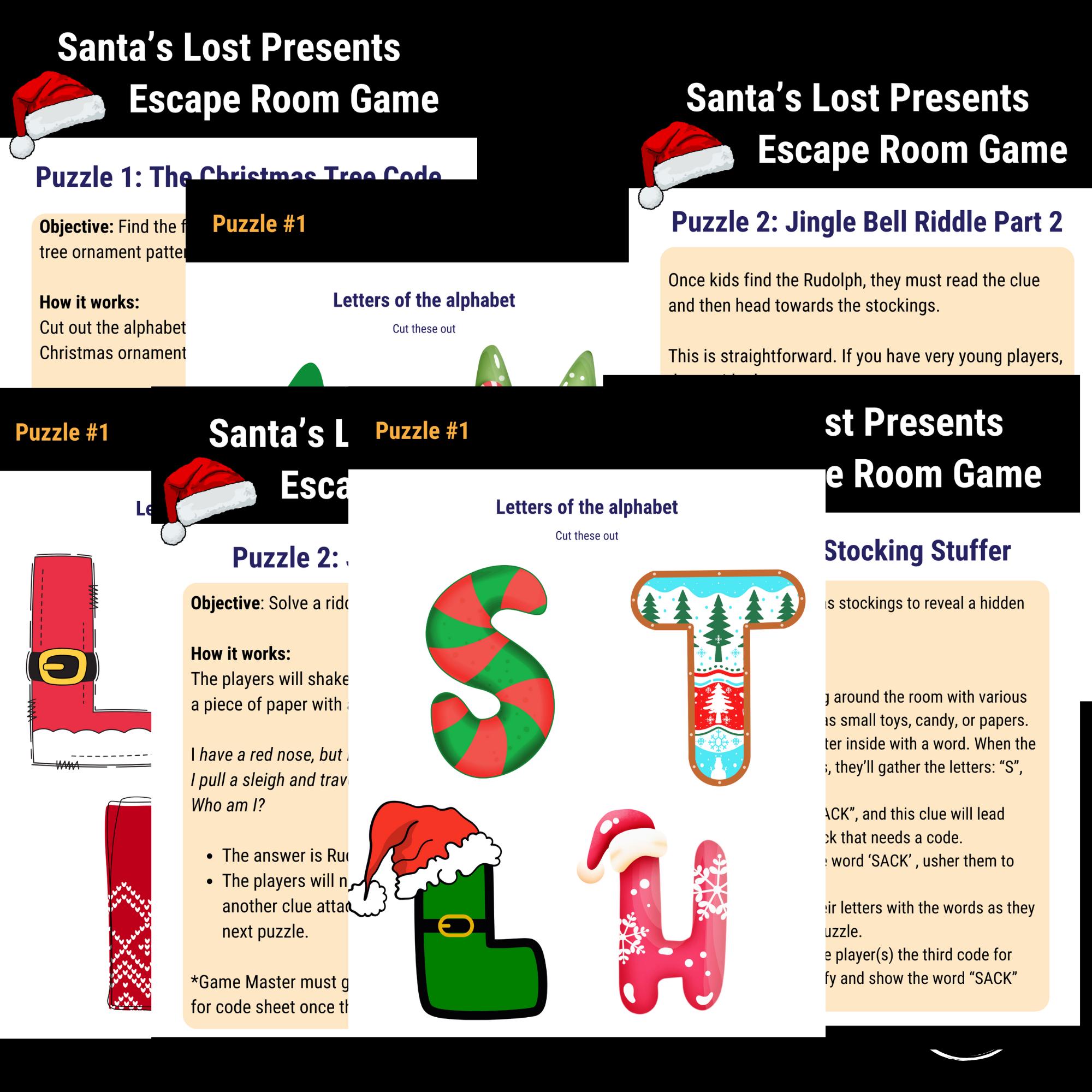 Christmas Escape Room for Kids- Kids Escape Room Game - Printable ...