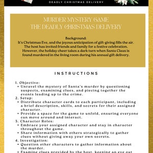 Murder Mystery Game Printable Murder Mystery Game for 12 Players: Santa ...
