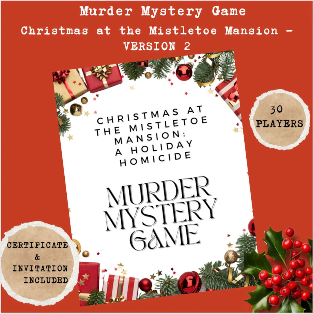 Murder Mystery Game Printable 25-30 Players : Christmas Theme Murder ...