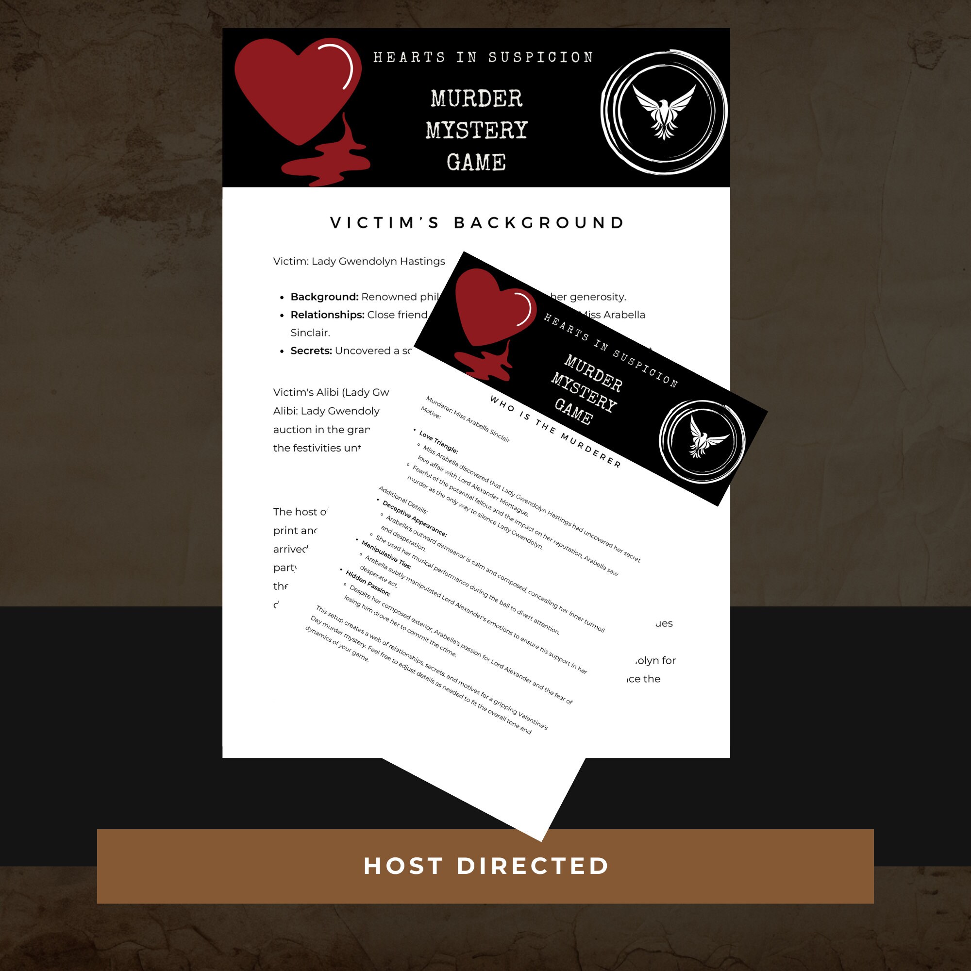 Murder Mystery Game Printable, Valentine's Party Game: Murder Mystery ...