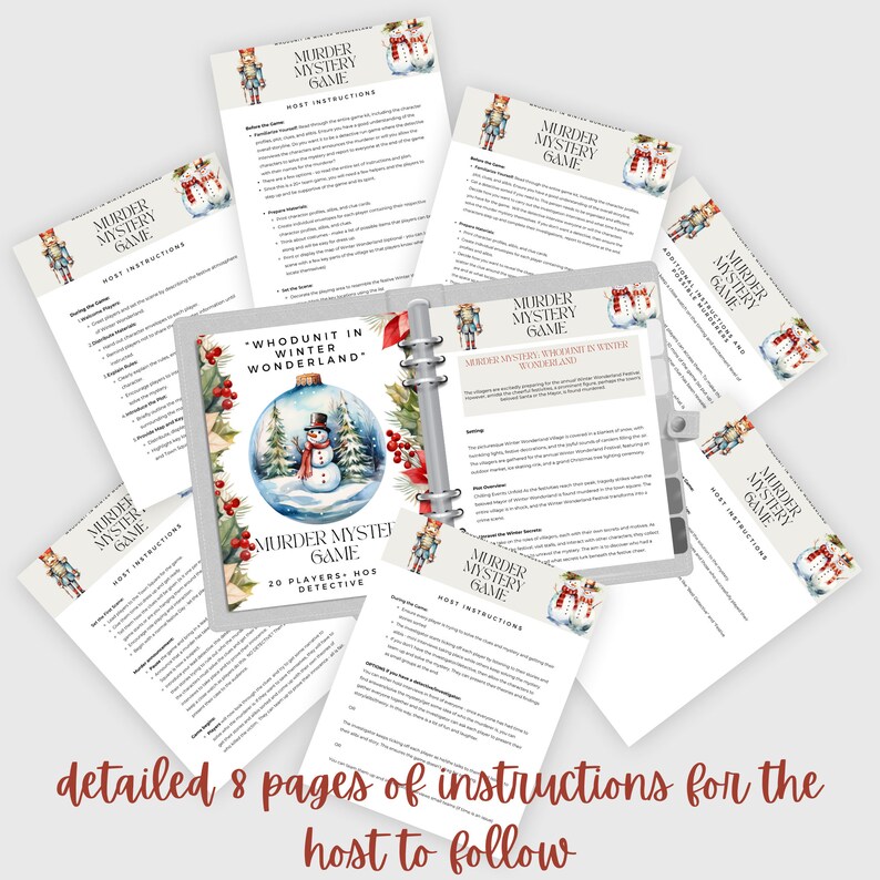 Murder Mystery Game Printable Christmas Winter Wonderland: Who Killed ...