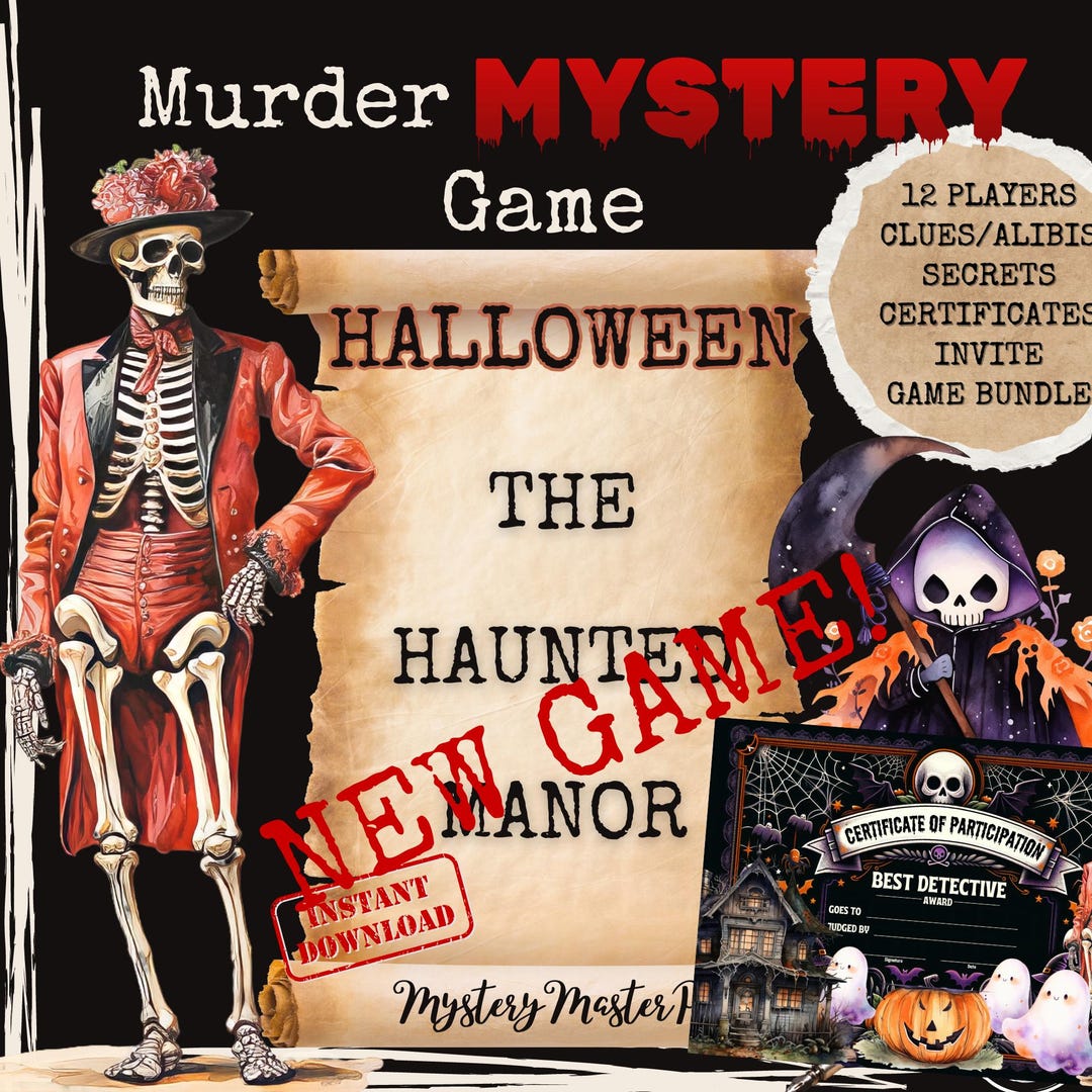 Halloween Murder Mystery Game: the Haunted Manor, 12 Player Murder ...