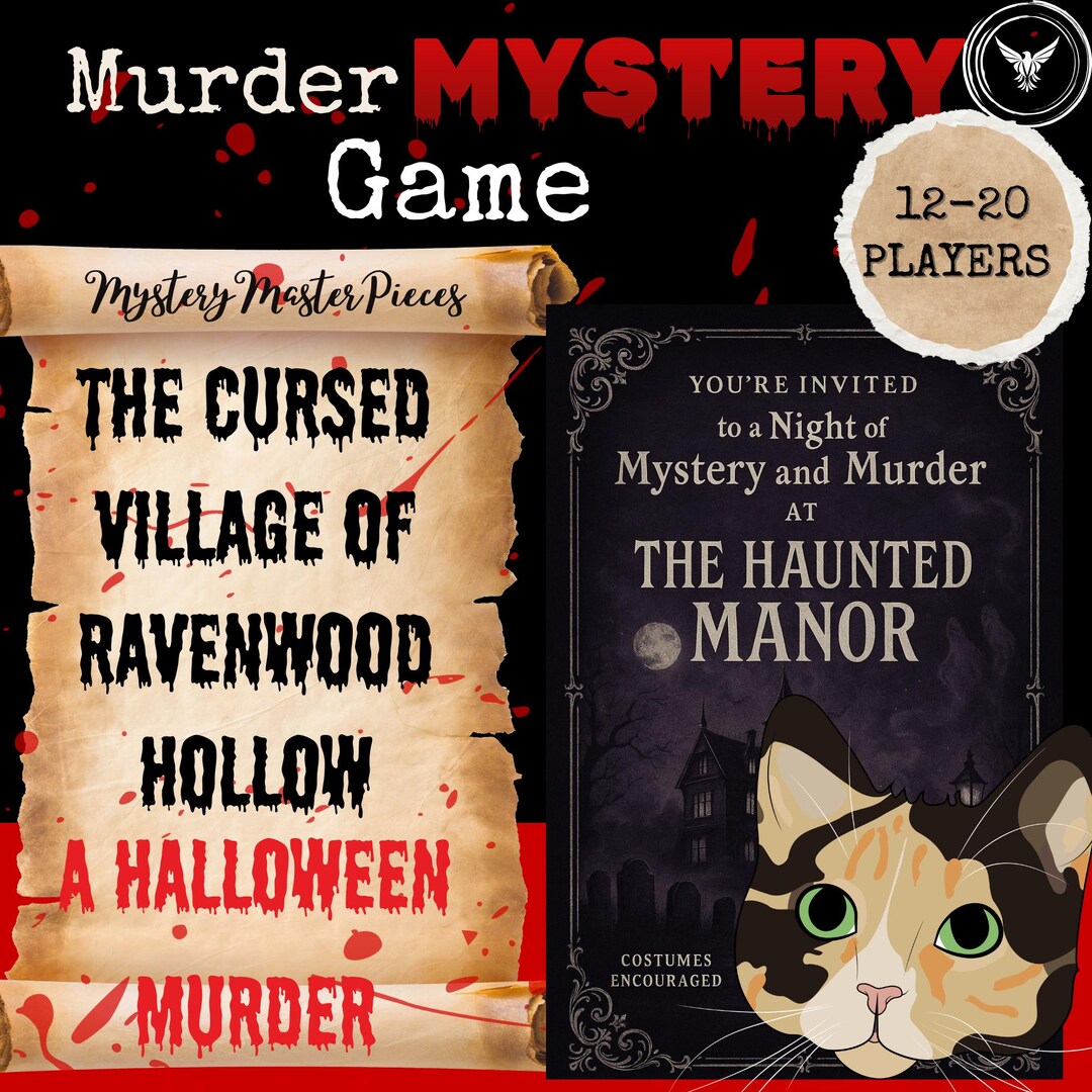 Halloween Murder Mystery Game Printable | 20 Player Gothic Whodunnit ...