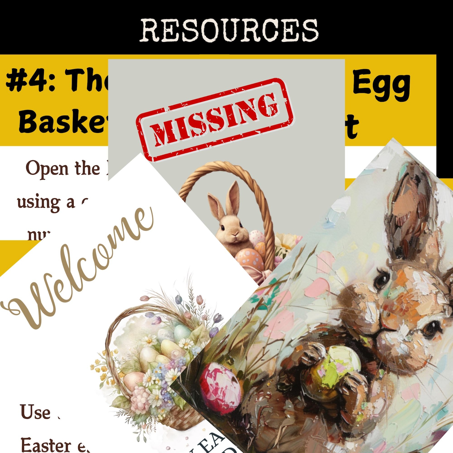 Easter Escape Room Puzzle: Missing Eggs & Basket Game (PDF Download) - Etsy