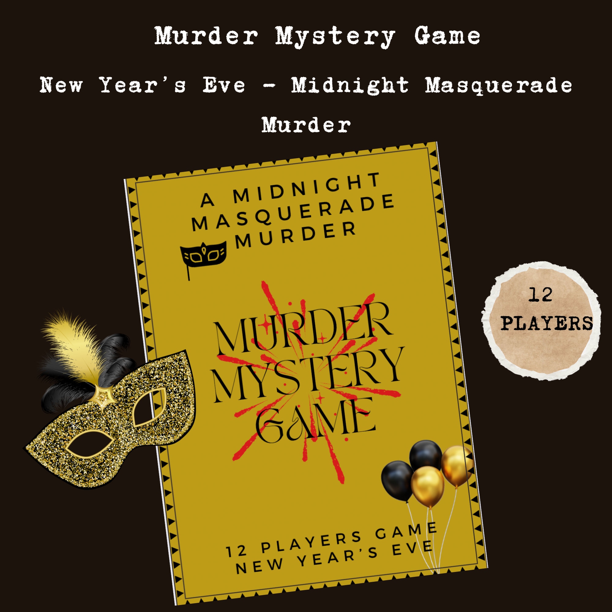 Murder Mystery Game Printable, New Year's Eve Murder Mystery Party Game ...
