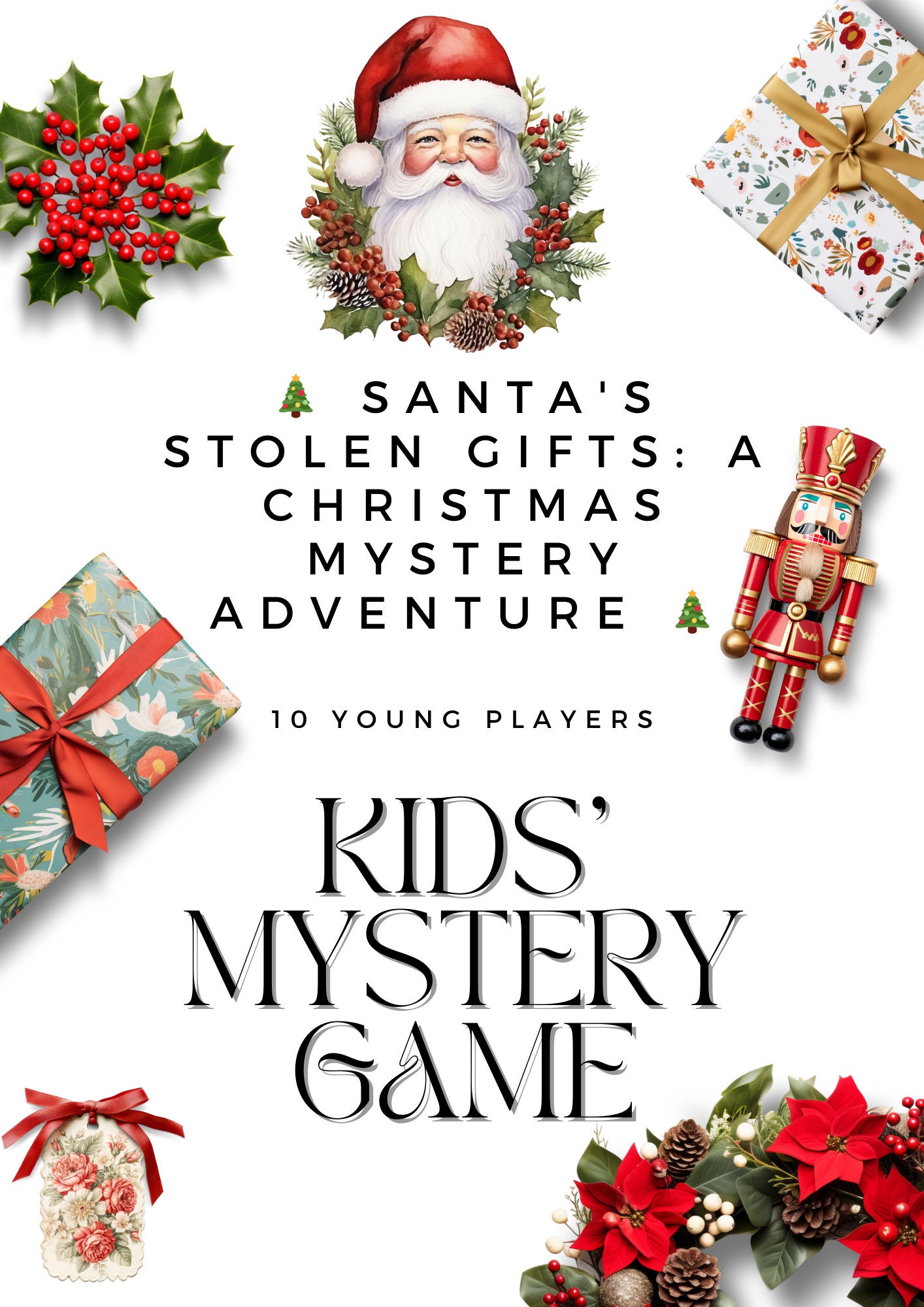 Mystery Game Printable: Kids' Christmas Game Mystery Puzzle Game With ...