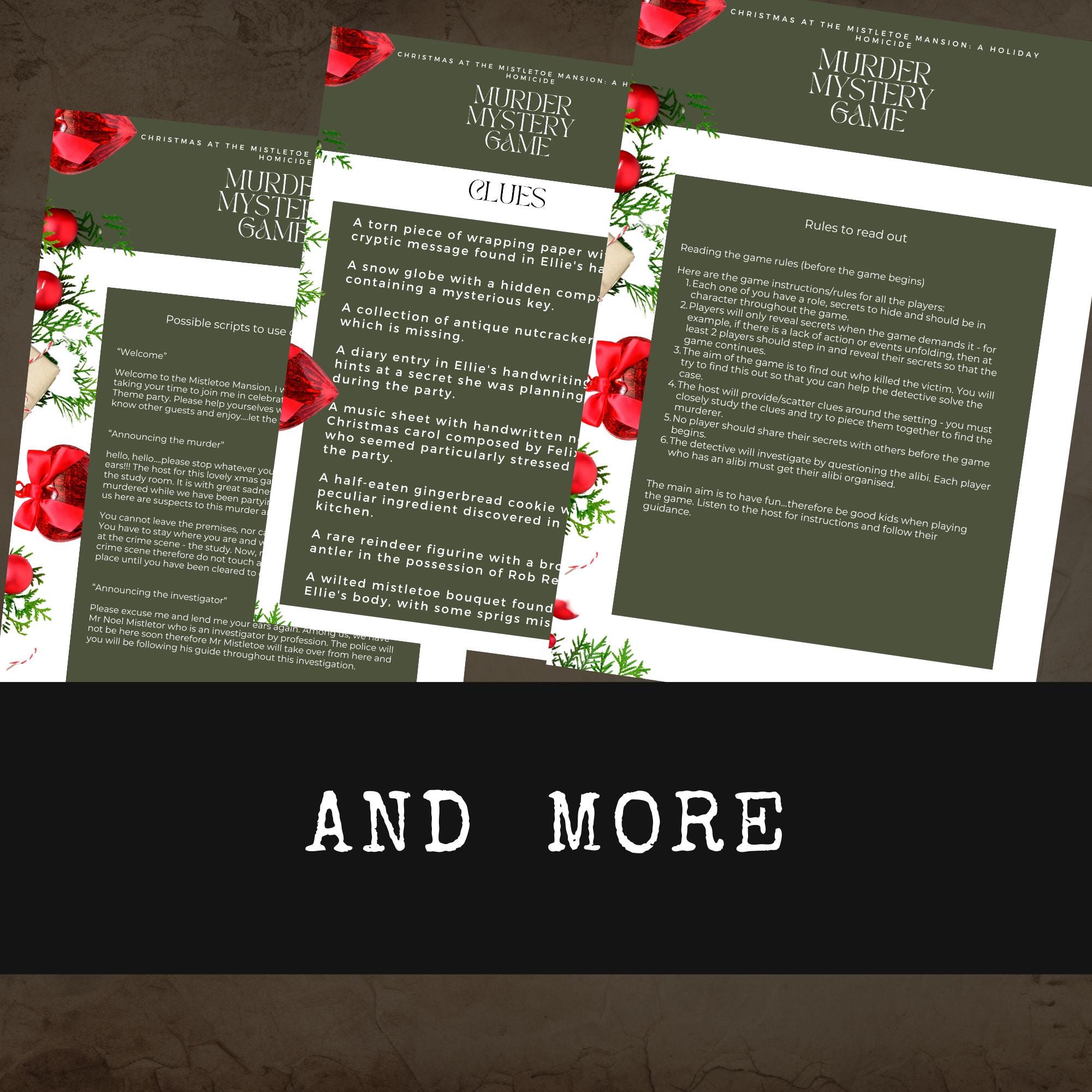 Murder Mystery Game Printable: Christmas Theme Murder Game With Invite ...