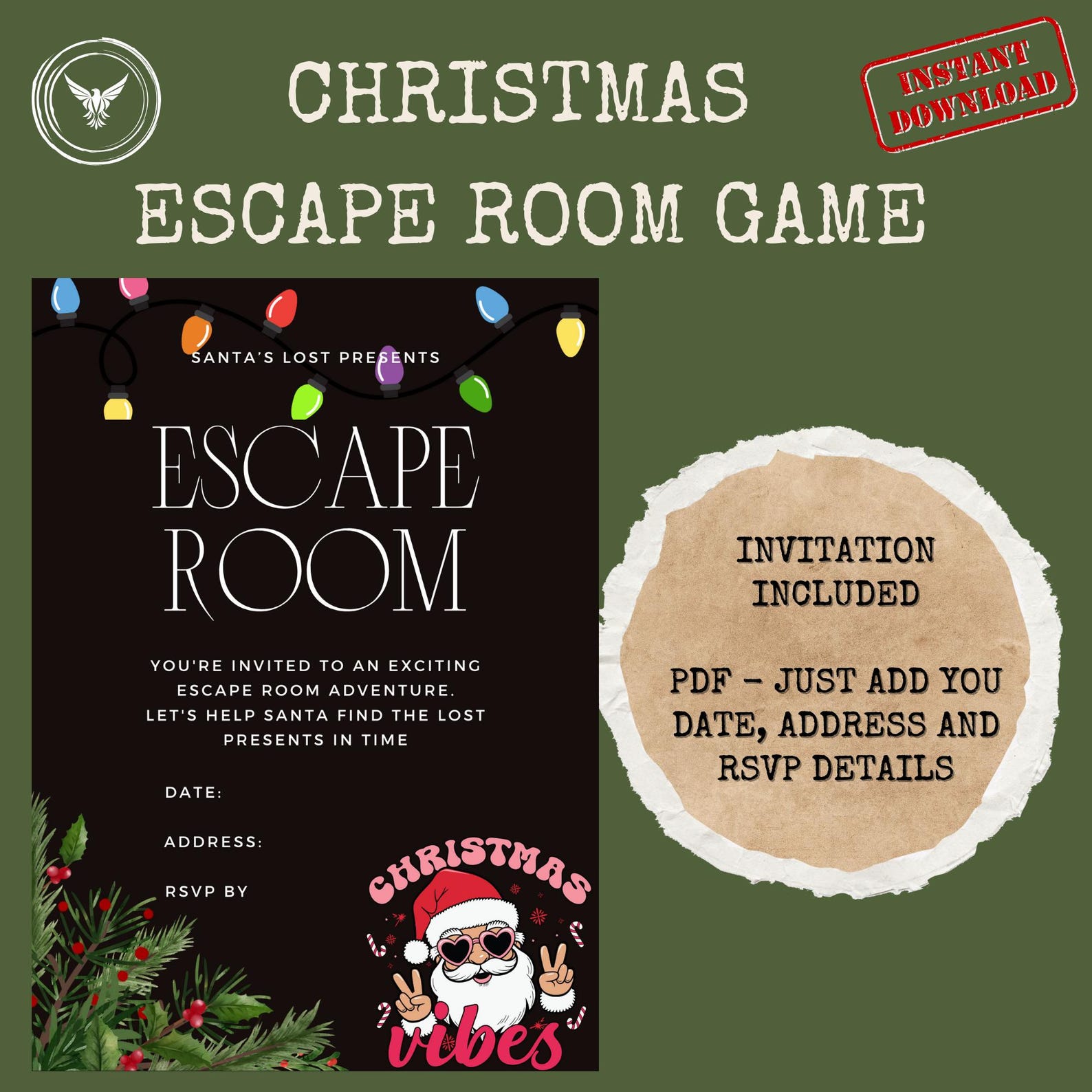 Christmas Escape Room for Kids- Kids Escape Room Game - Printable ...