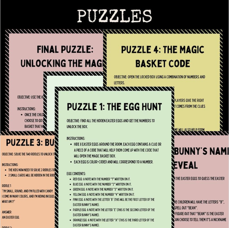 Easter Escape Room Puzzle: Missing Eggs & Basket Game (PDF Download) - Etsy
